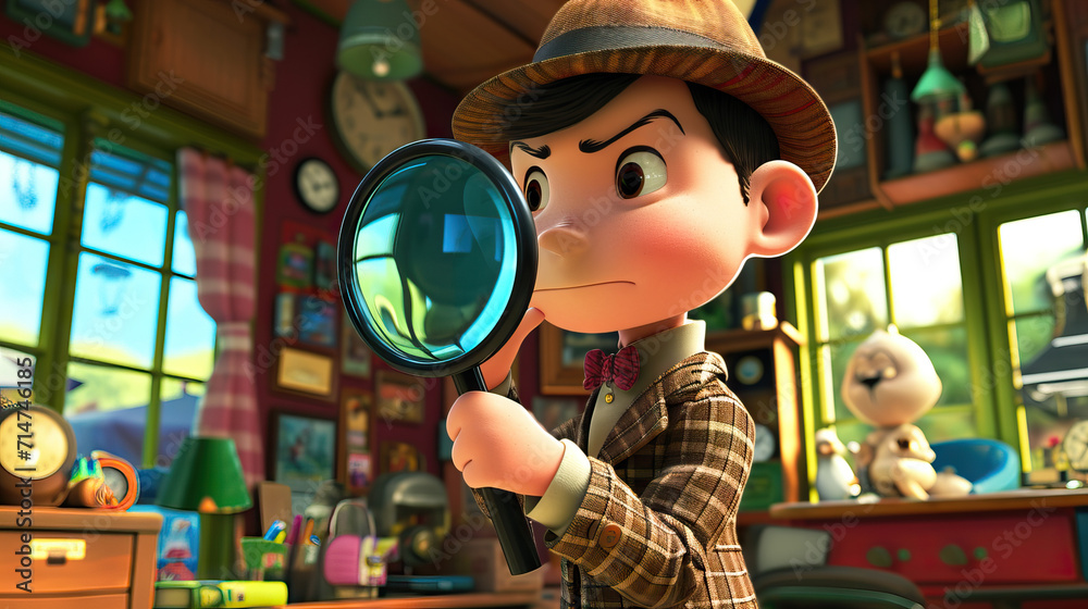 Young Detective's Animated Adventures: 3D Animated Model of a Curious ...