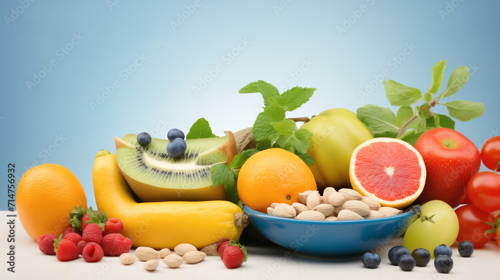 Healthy Diet Food Flyer Poster template with healthy and organic food ...