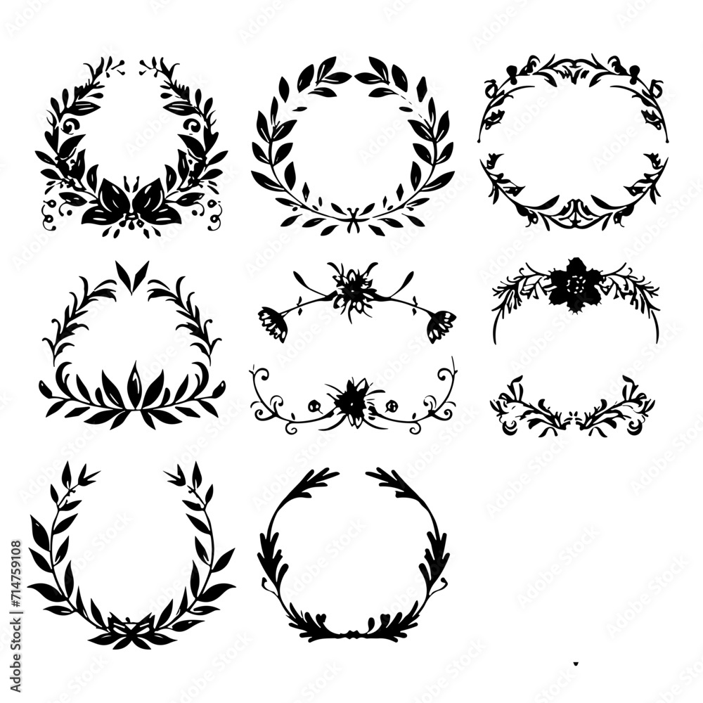 wreath SVG, wreath png, wreath frame, frame svg, frame illustration ...