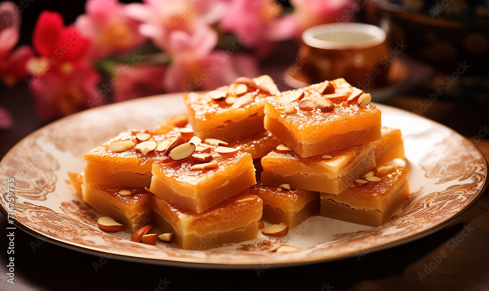 Traditional Nian gao, Year cake or Chinese New Year's cake is a food ...