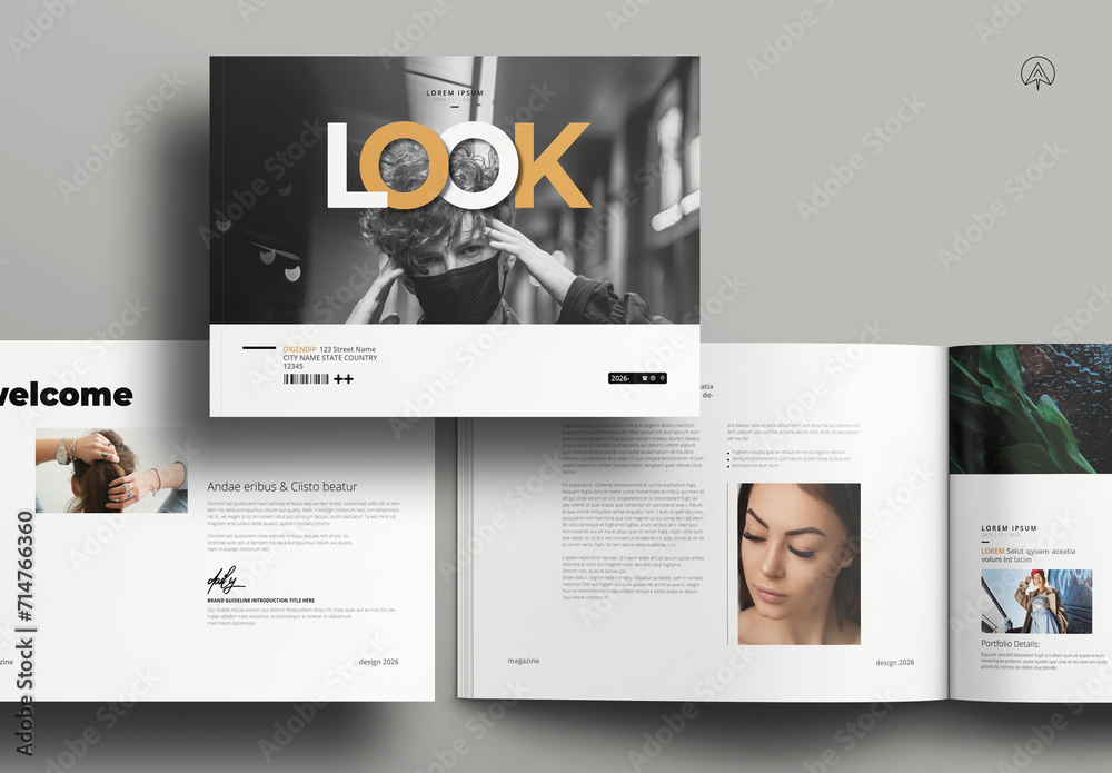 Look Magazine Template Landcape Stock Template | Adobe Stock