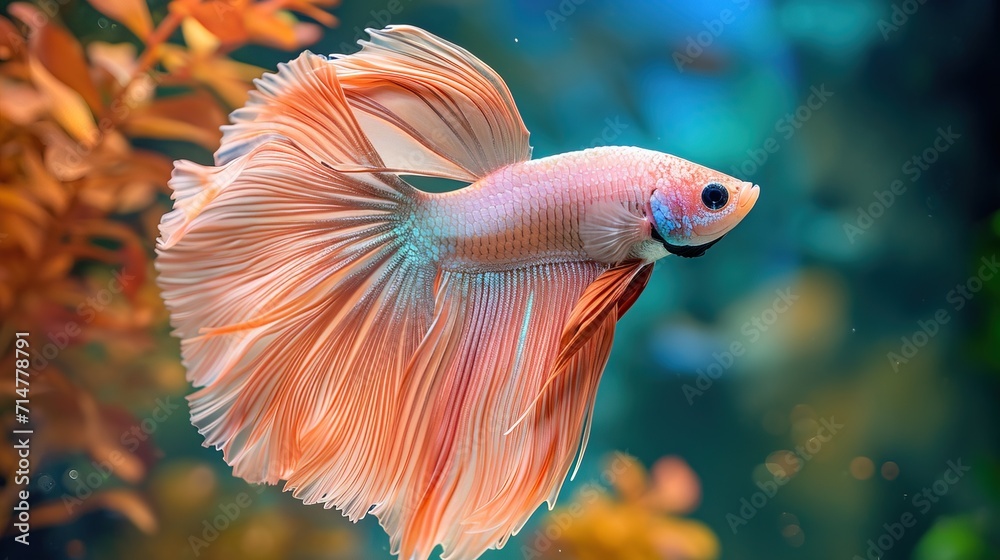 Betta fish in Peach Fuzz color trend of the Year 2024 PANTONE 13-1023 ...