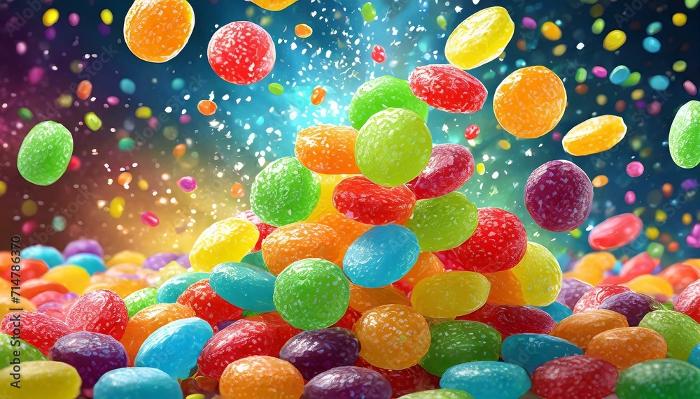 Colorful raibow candy falling on transparent background, png. falling ...