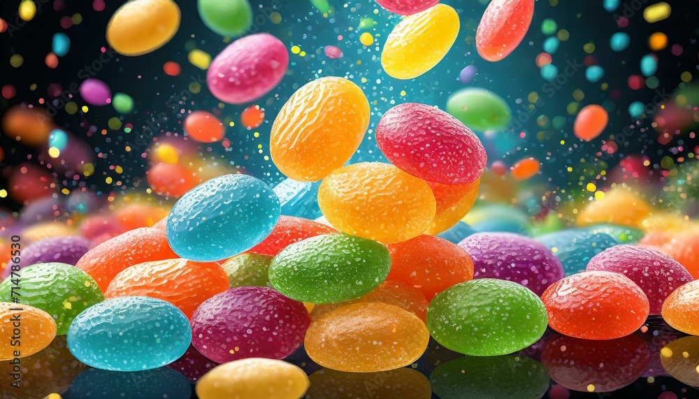 Colorful raibow candy falling on transparent background, png. falling ...