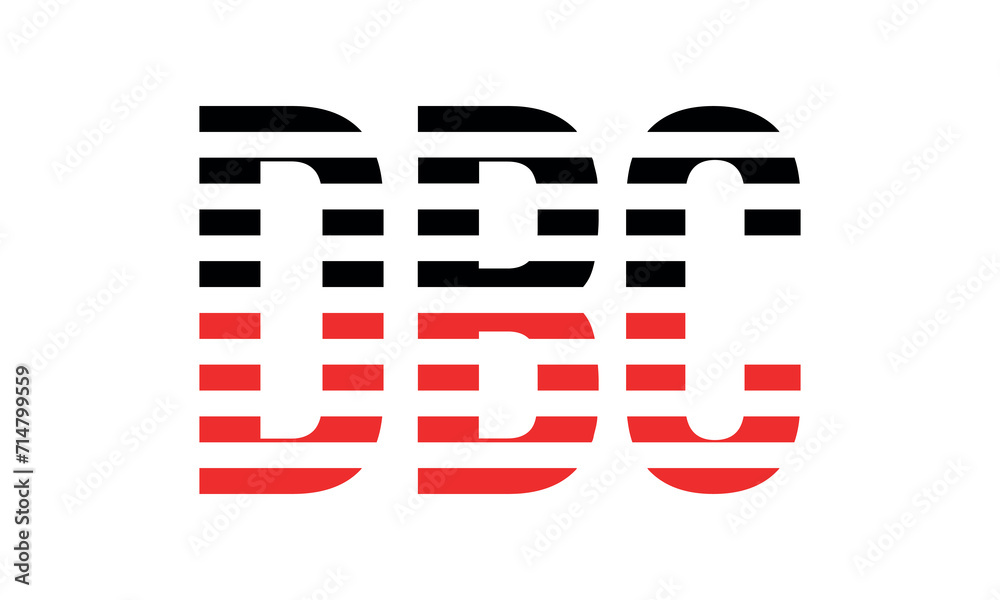 DBC three initial letter iconic line negative space minimal logo design ...