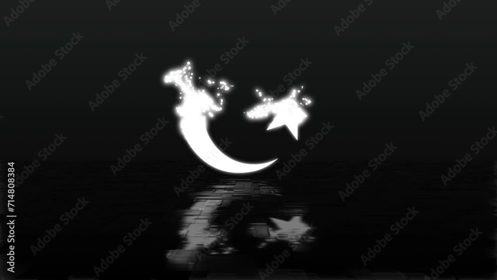 Symbol of islam, islamic symbol, muslim symbol made of white glowing ...