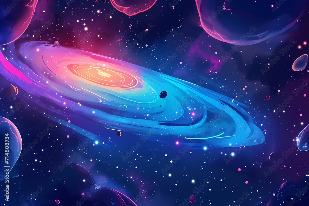 galaxy cartoon background Stock Photo | Adobe Stock