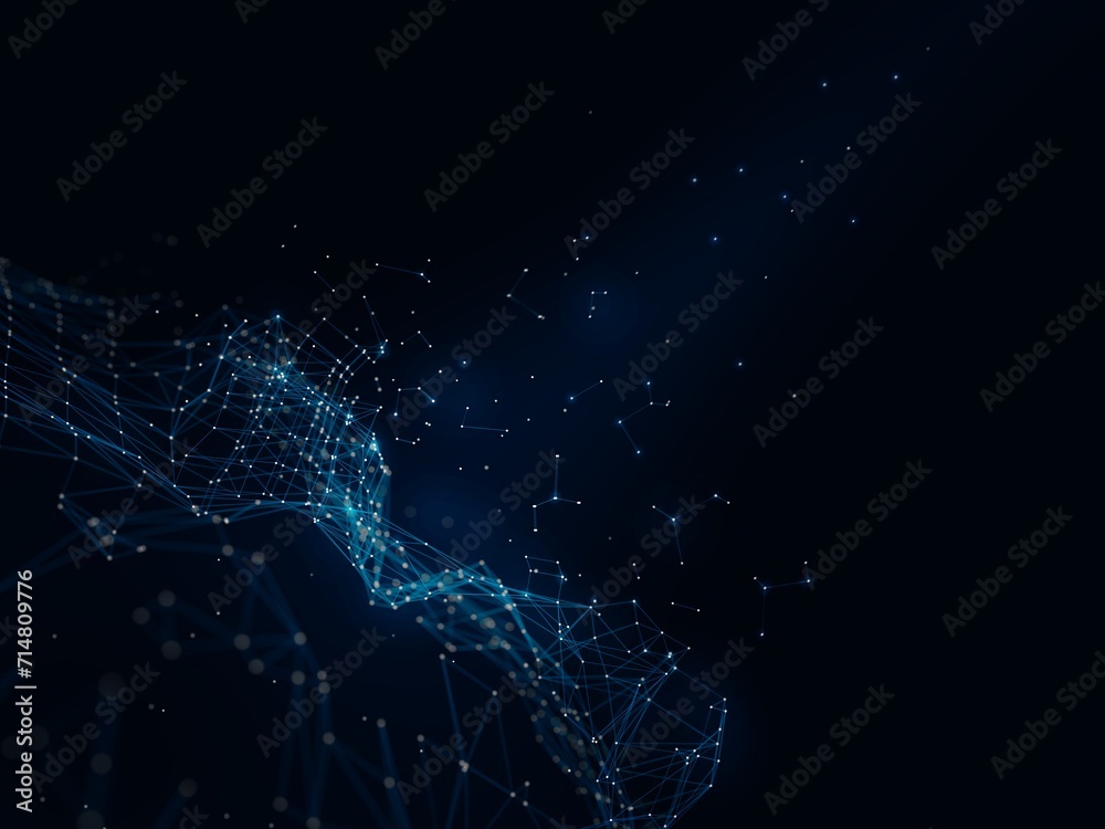 Abstract futuristic low poly technology background, geometry triangles ...