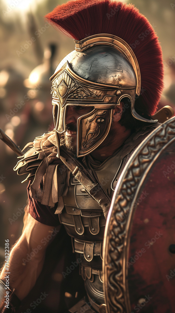 Roman centurion in battle. AI generated Stock Illustration | Adobe Stock