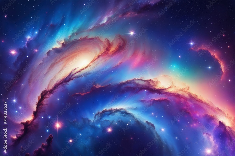 Wondrous spectrum space wallpaper Stock Illustration | Adobe Stock