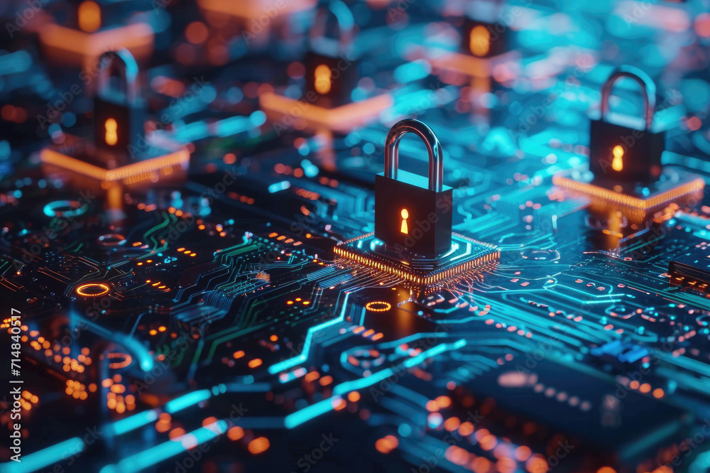 Visual representation of a digital firewall shielding networks from ...