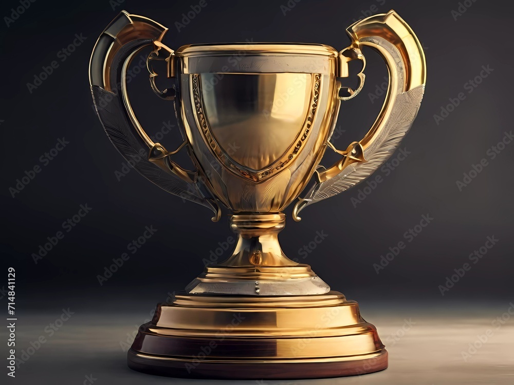 award presentation image, winning athlete with trophy, champion holding ...