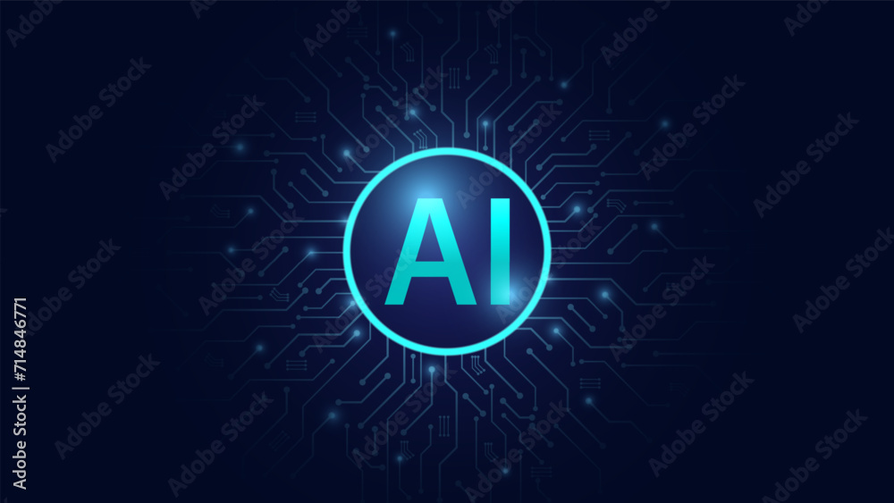 AI chip digital technology on a Dark blue background. AI computer ... AI chip digital technology on a Dark blue background. AI computer ...