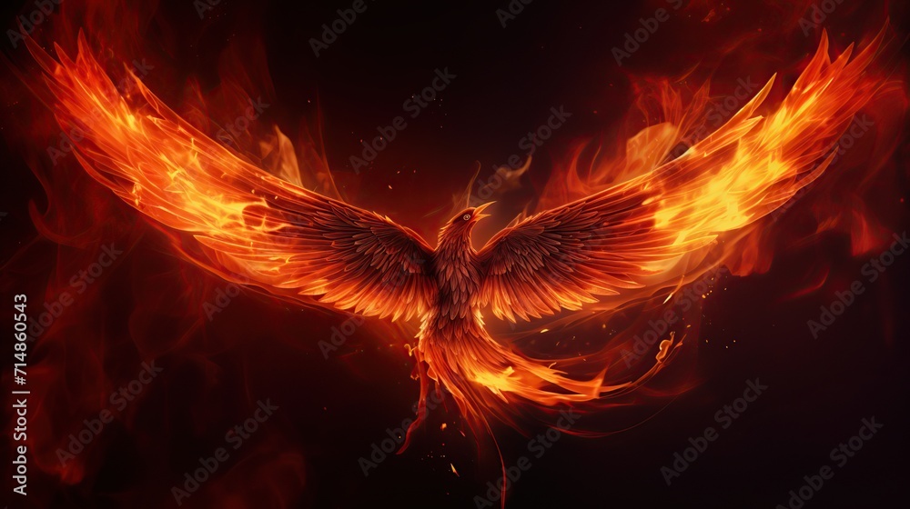 flame flying bird shape background, bright clear, bright image, simple ...