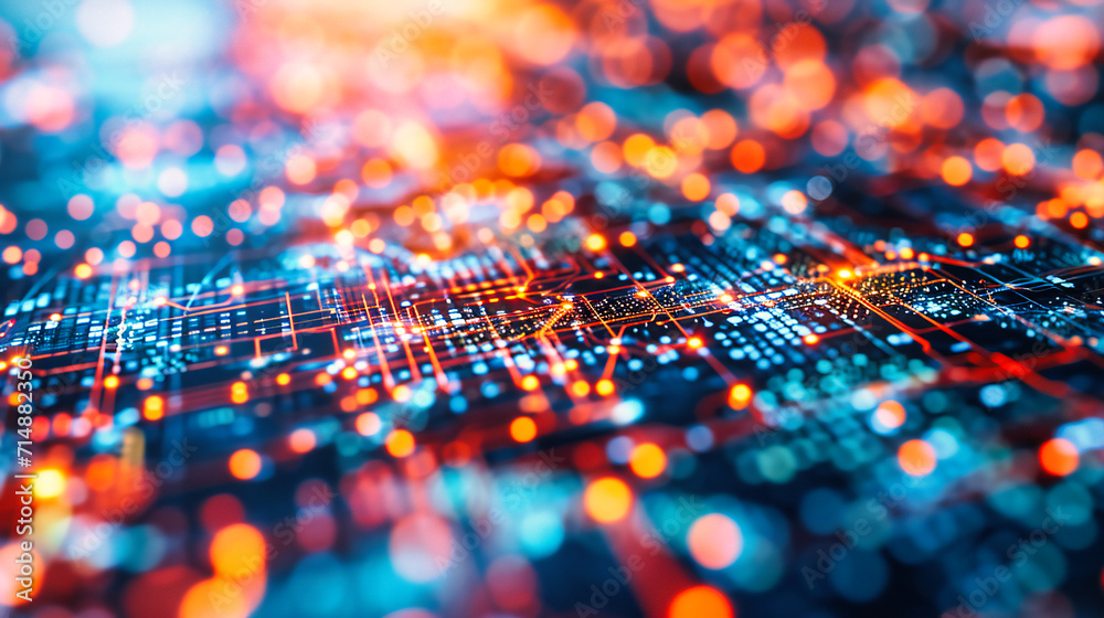 Abstract representation of a digital network, showcasing the ...