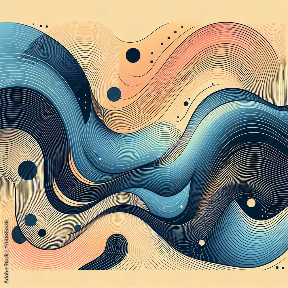 Combine fluid wavy patterns with a gradient color scheme. Experiment ...