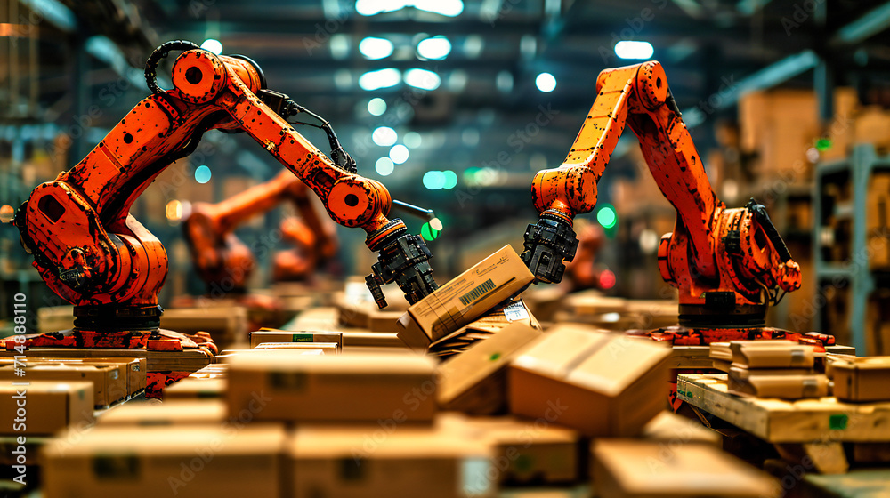 Automated logistics and delivery system in action, featuring robots ...