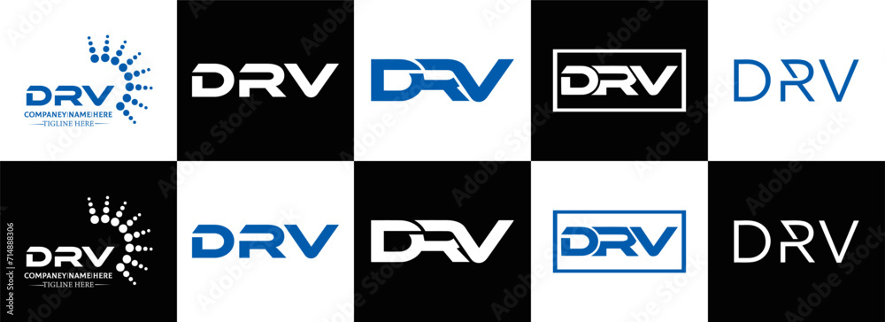 DRV logo. D R V design. White DRV letter. DRV, D R V letter logo design ...