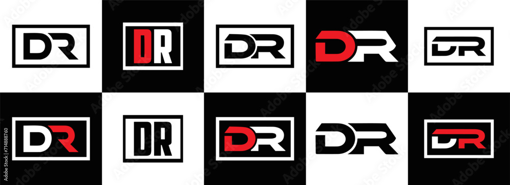 DR logo. D R design. White DR letter. DR, D R letter logo design ...