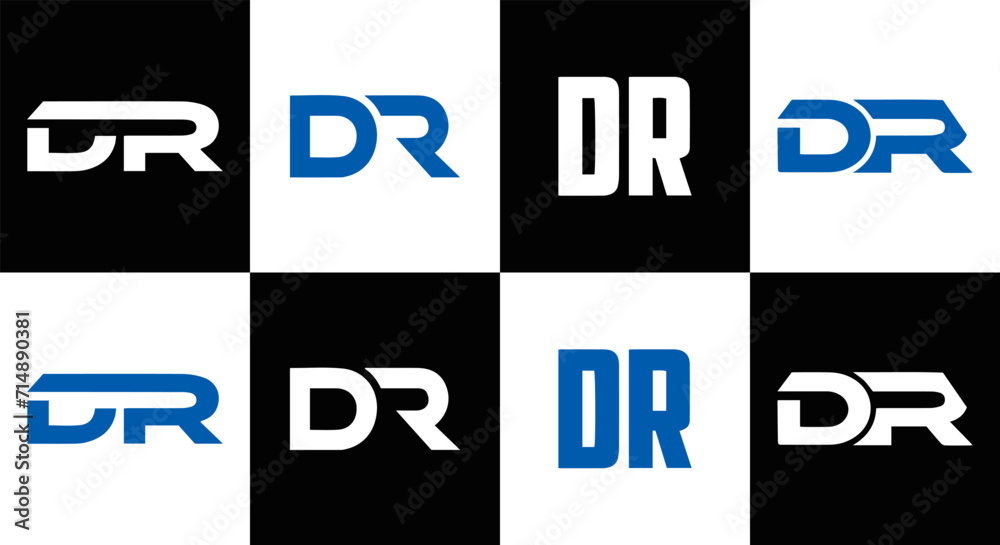 DR logo. D R design. White DR letter. DR, D R letter logo design ...