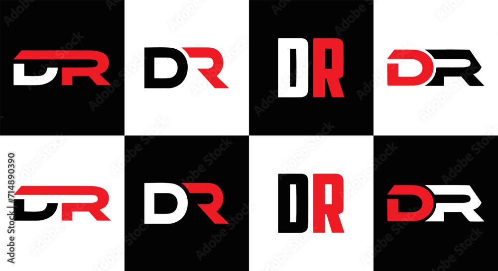 DR logo. D R design. White DR letter. DR, D R letter logo design ...