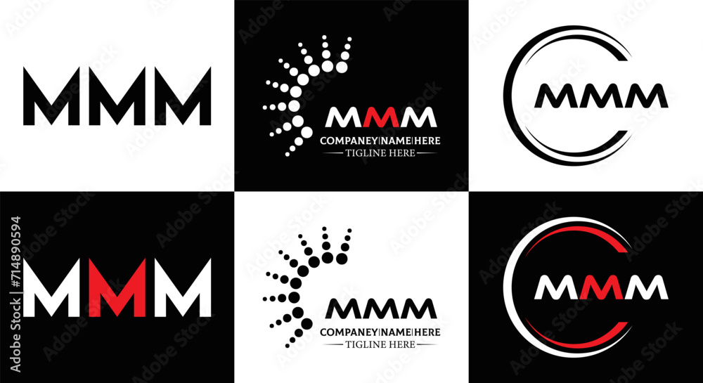 MMM logo. M M M design. White MMM letter. MMM, M M M letter logo design ...