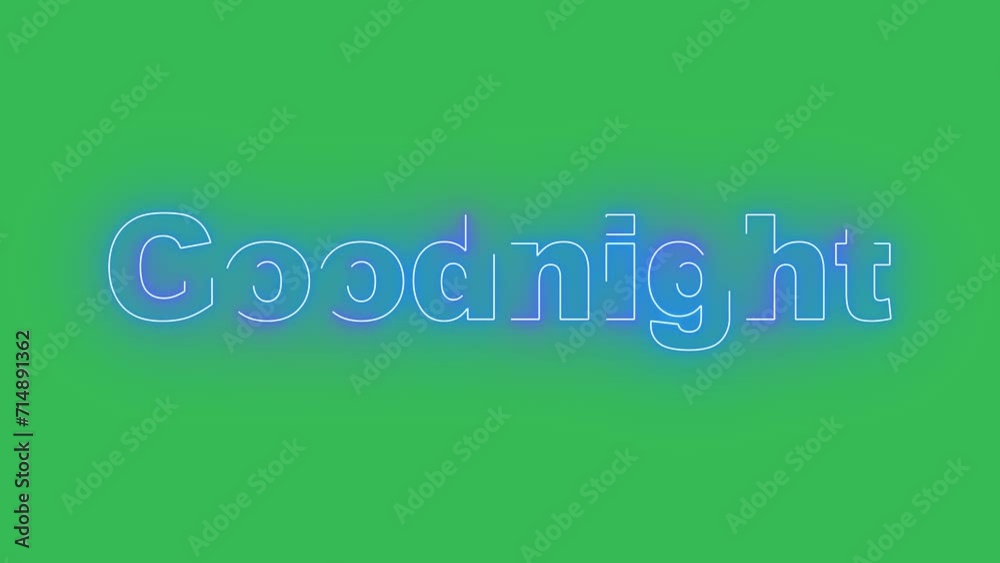 Vidéo Stock Animation Goodnight neon sign fluorescent light glowing on ...
