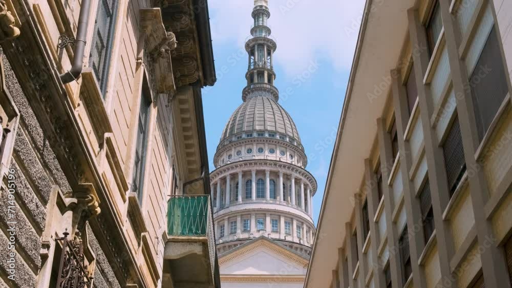 Perspective view of famous Cupola of San Gaudenzio Basilica in Novara ...