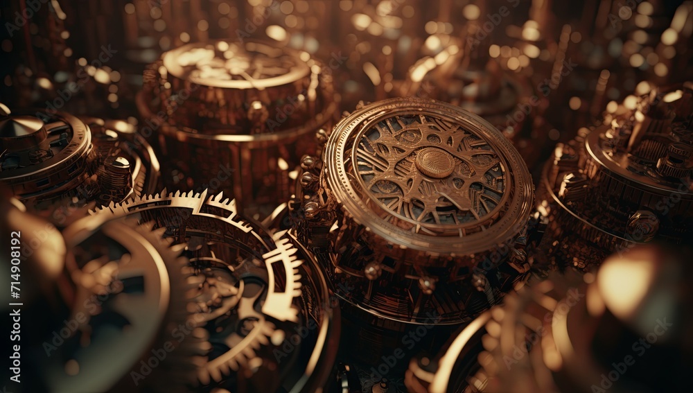 A close up of a bunch of clocks Stock Illustration | Adobe Stock