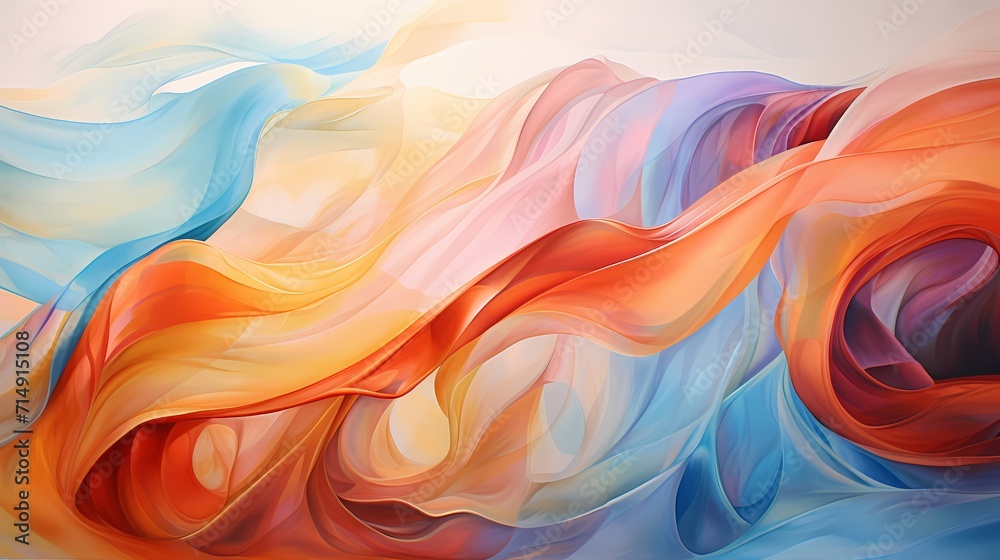 Translucent waves of vibrant color dance on a canvas of absolute ...