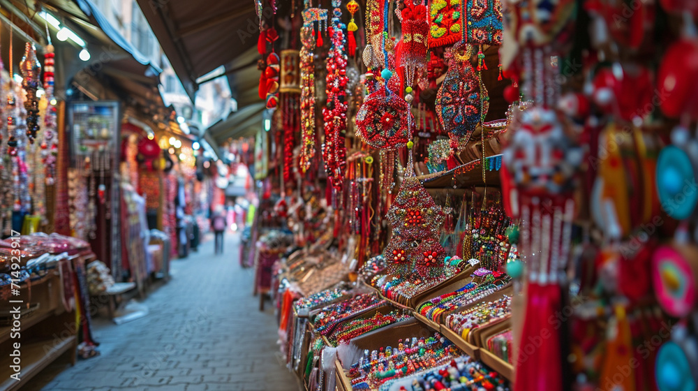 A traditional Martisor bazaar, where vendors showcase an array of ...