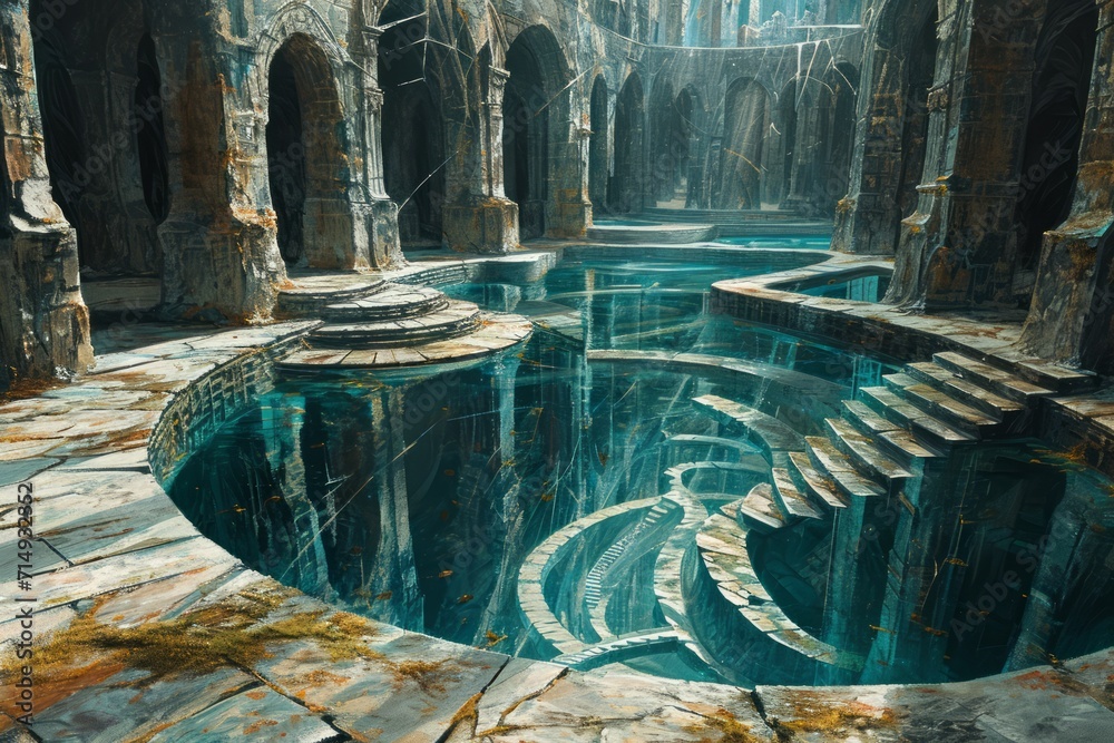 Cursed mirror labyrinths, reflecting distorted versions of reality and ...