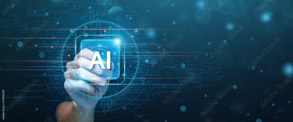 AI technology artificial intelligence People using intelligent robot technology. AI artificial ...