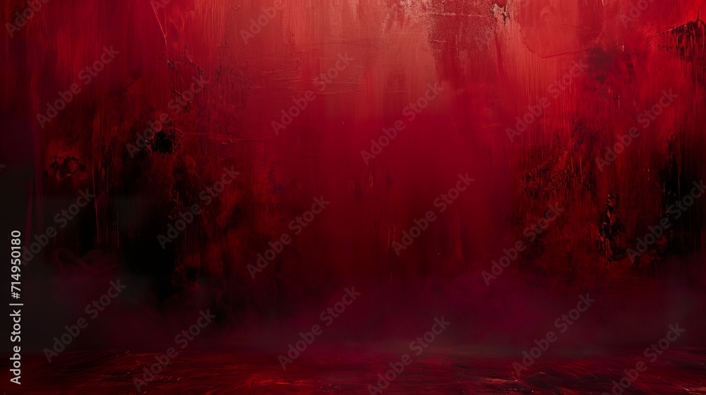 Dark red abstract background in cyclorama style in misty atmosphere ...
