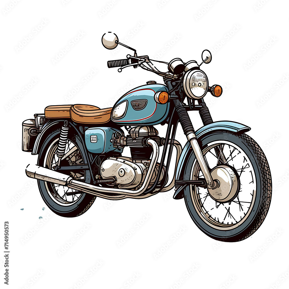 Vintage motorcycle on transparent background PNG Stock Photo | Adobe Stock