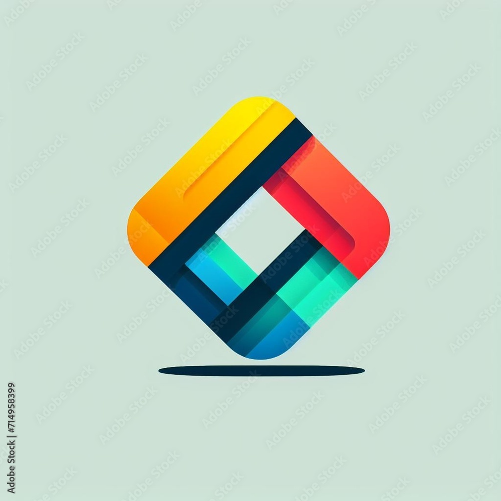 The logo presents a vivid square adorned with a spectrum of colors ...