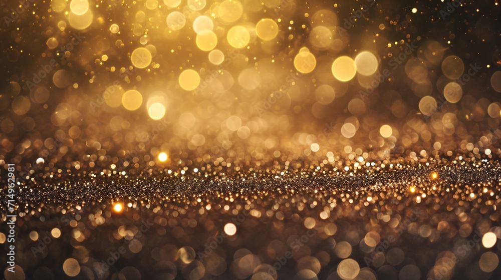 Golden Glittering Background with Sparkling Light Effects Generative AI ...
