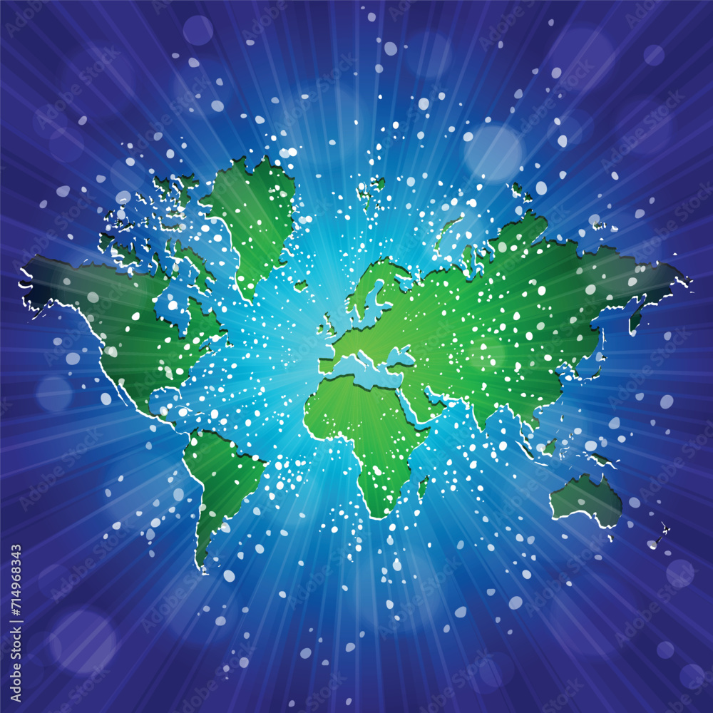 World map. Political map of the world on a bright, colorful background ...