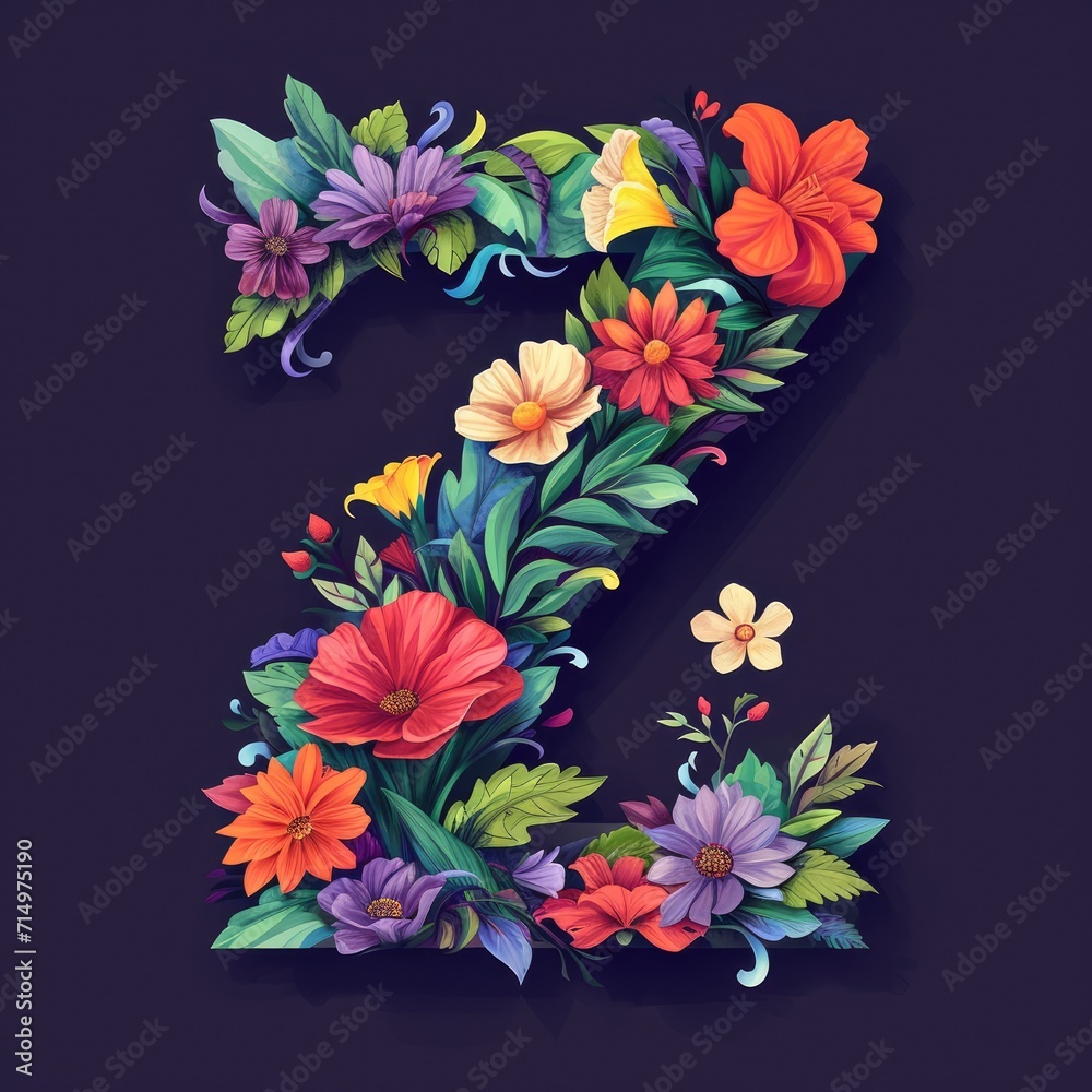 Floral Split Alphabet Z Monogram, Split Letter, Split Font, Floral ... Floral Split Alphabet Z Monogram, Split Letter, Split Font, Floral ...