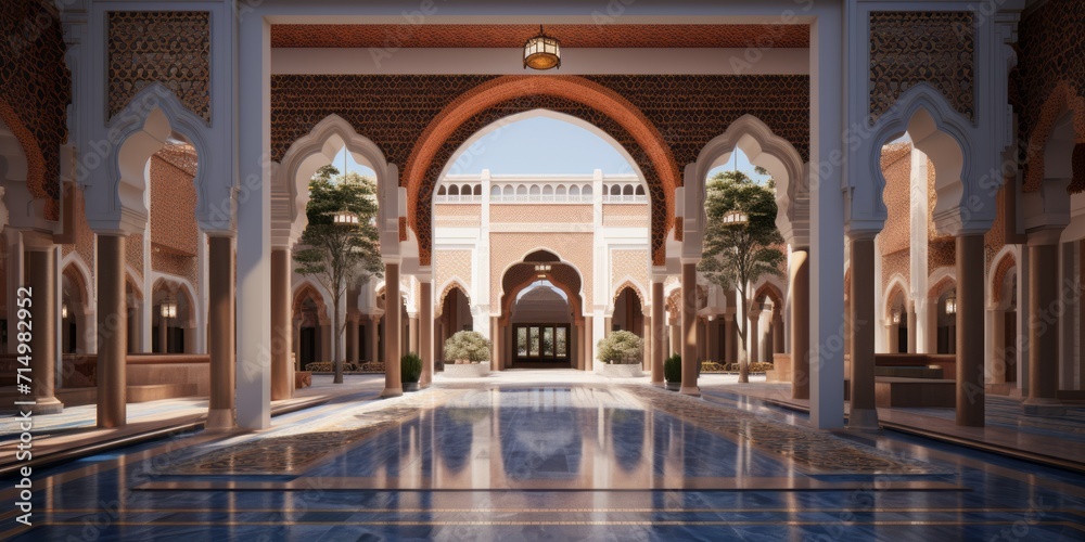 3D design concept for the main entrance of an Islamic boarding school ...