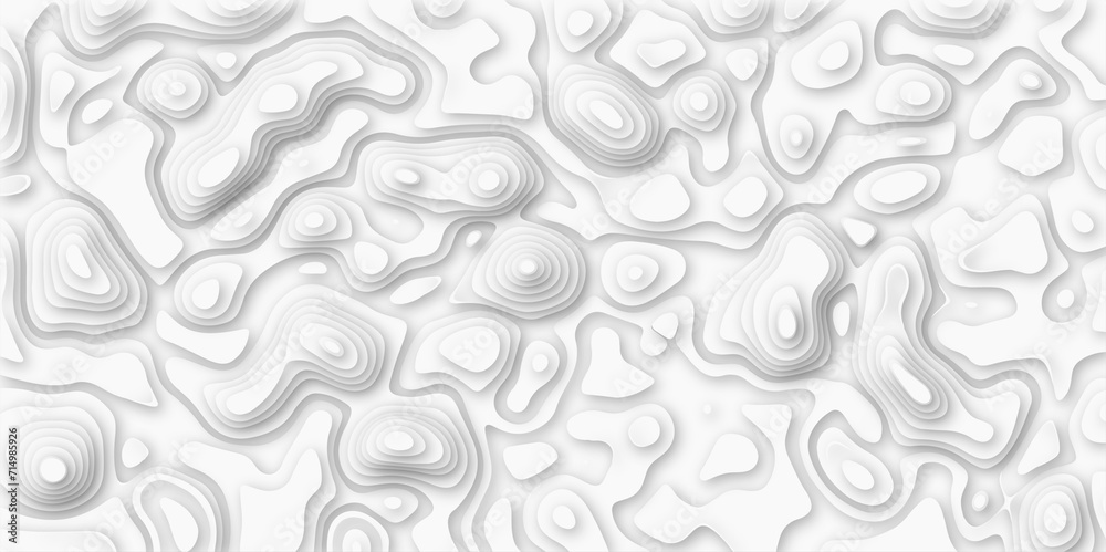 Abstract topographic white color. contours map on concept of a ...