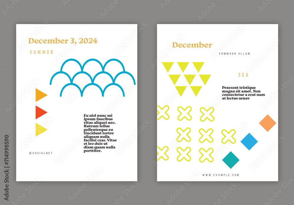 US Letter Flyer Template Very Minimal With Simple Bright Geometric ...