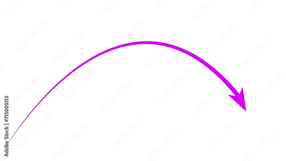 Animated linear symbol of arrow is drawn. Hand drawn black arrow points ...