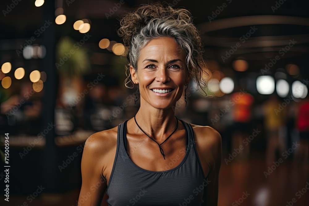 Medium shot portrait photography of a pleased, woman in his 40s that is ...