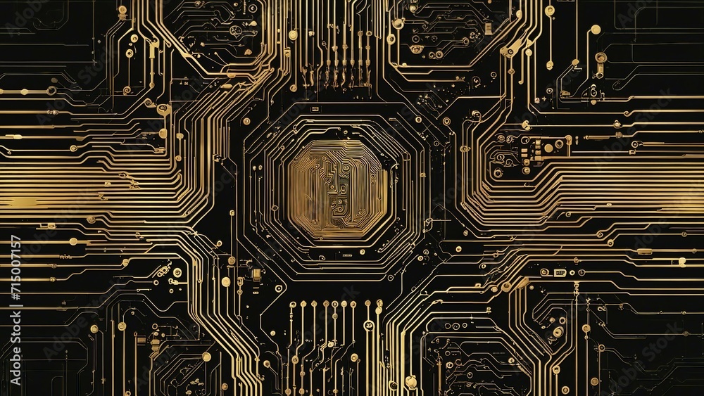 circuit board background a circuit board with a gold circuit on it ...