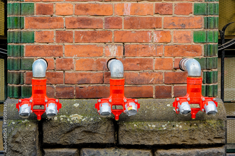 Berlin, Germany - January 19, 2024: Fire hydrant with hose connection ...