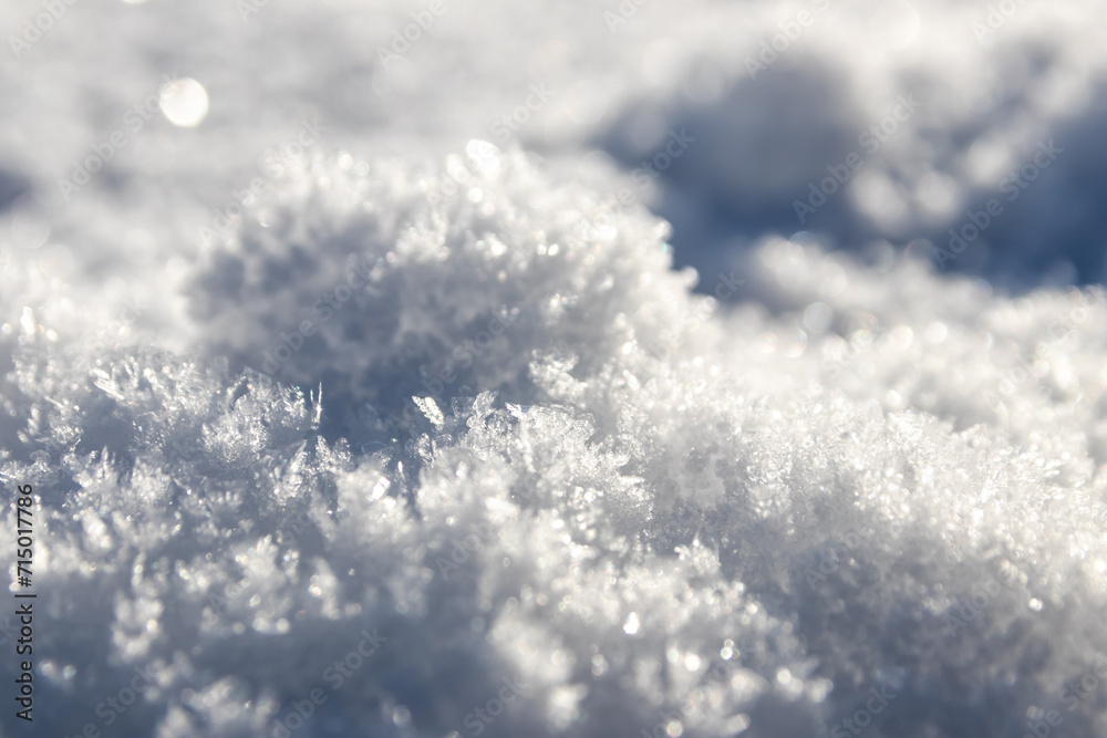 Ice crystals macro in close-up view shows beautiful ice structures of ...