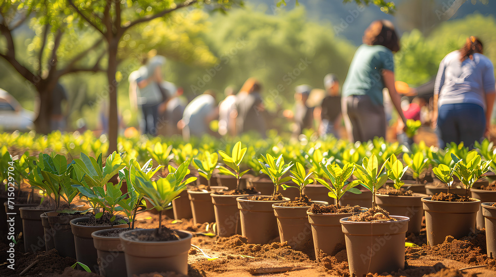 Earth Day Celebration in a Public Park with Tree Planting Activities ...