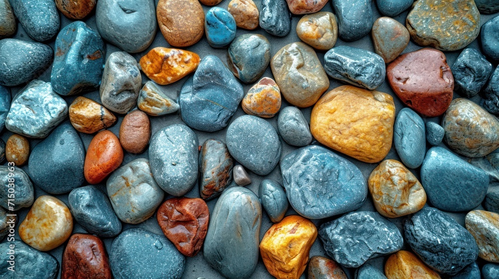 a close up of a bunch of rocks with different colors of rocks in the ...