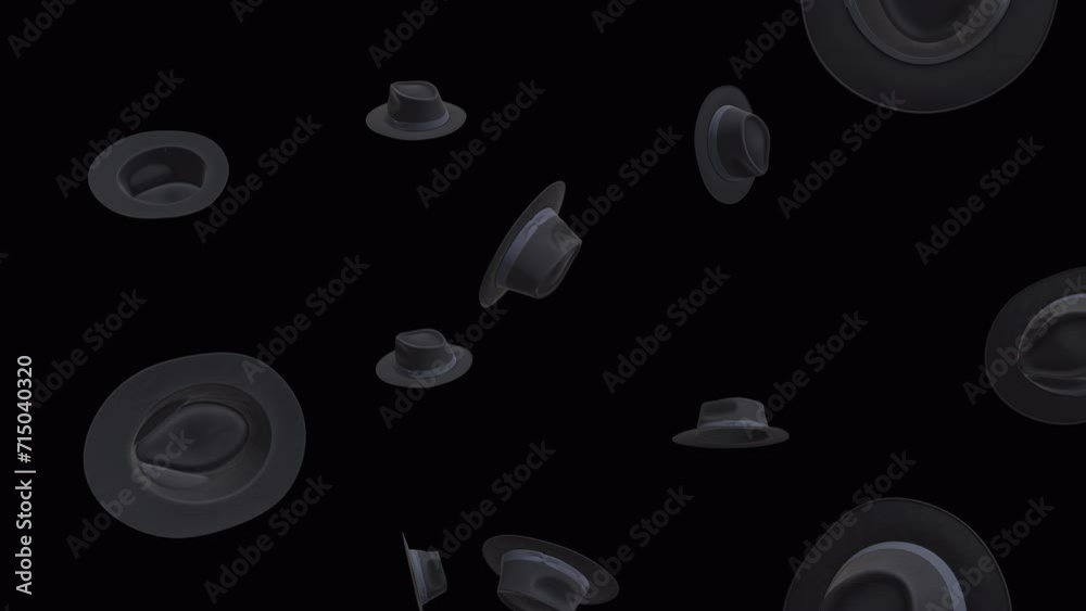 Cowboy hats background. Falling hats over alpha channel. Rain of cowboy ...